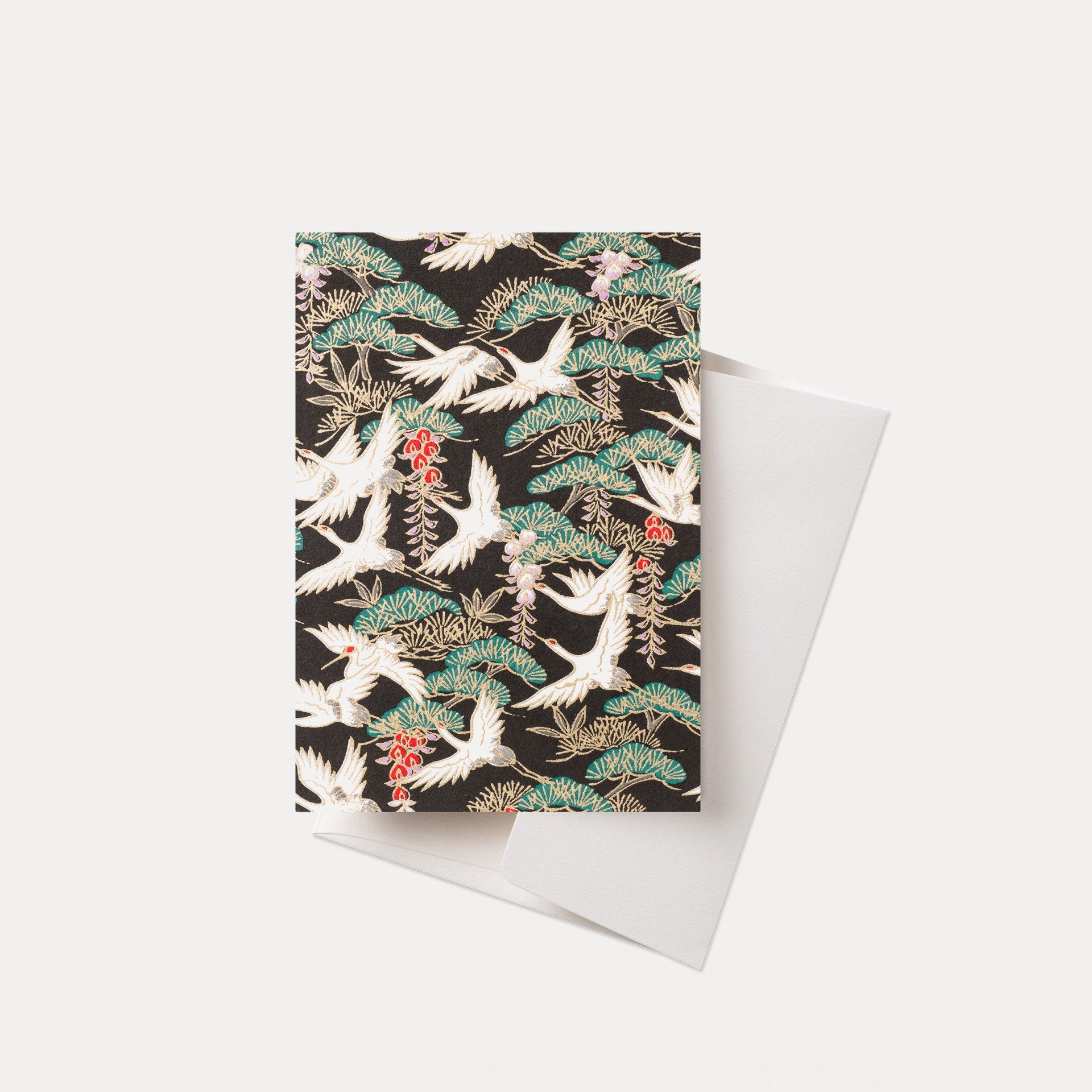 Esmie Greeting Card - Flying Cranes / Black – Moonflowershops